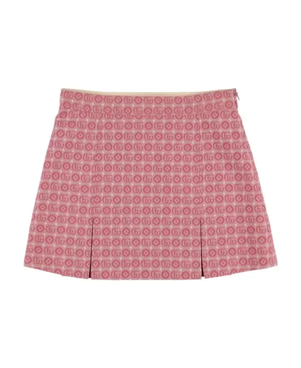 Gucci Emblem Pleated Skirt