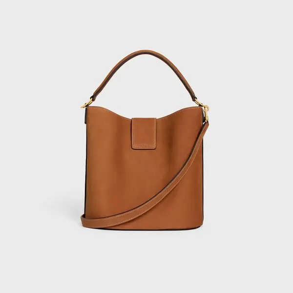 Celine Medium Bucket Bag In Nubuck Calfskin - Camel