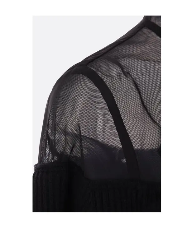 Sacai Chiffon Insert Knitted Pullover
