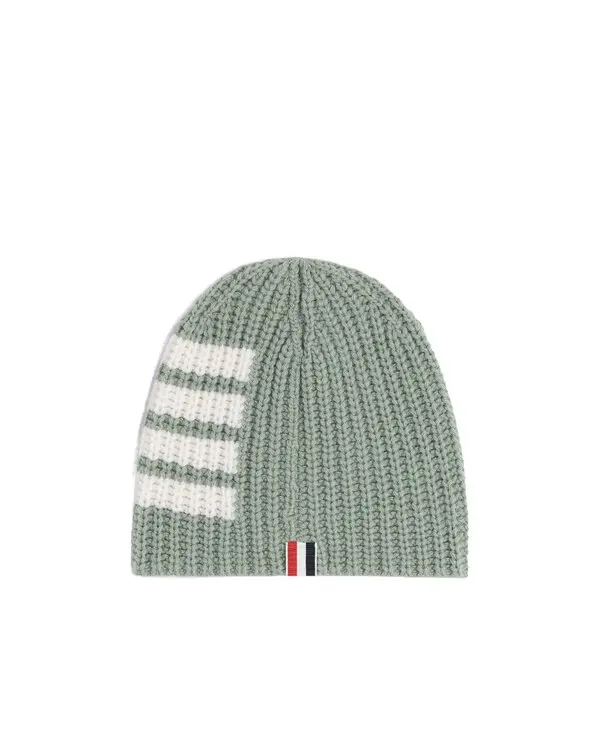 Thom Browne Striped Rib-knit Beanie