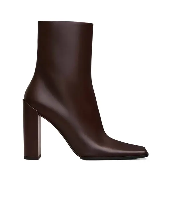 Alaïa Block Heel Square-toe Boots - Chocolate
