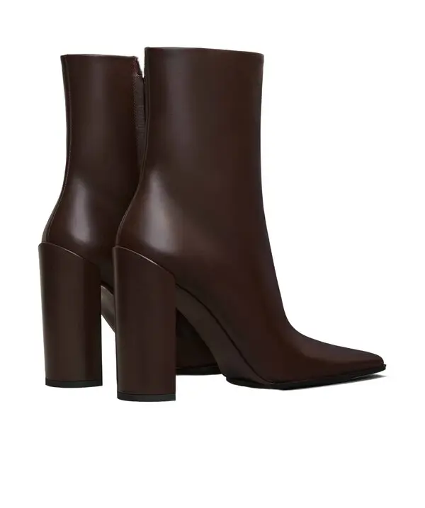 Alaïa Block Heel Square-toe Ankle Boots - Chocolate