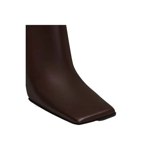 Alaïa Block Heel Square-toe Ankle Boots - Chocolate