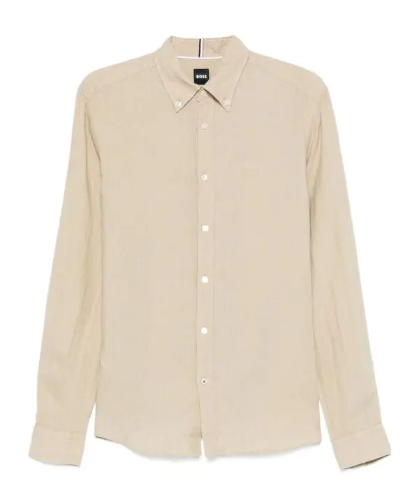 Hugo Boss Long Sleeved Logo Embroidered Shirt