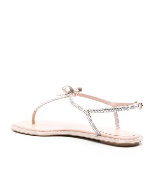 Rene Caovilla Caterina Embellished Bow Sandals - White