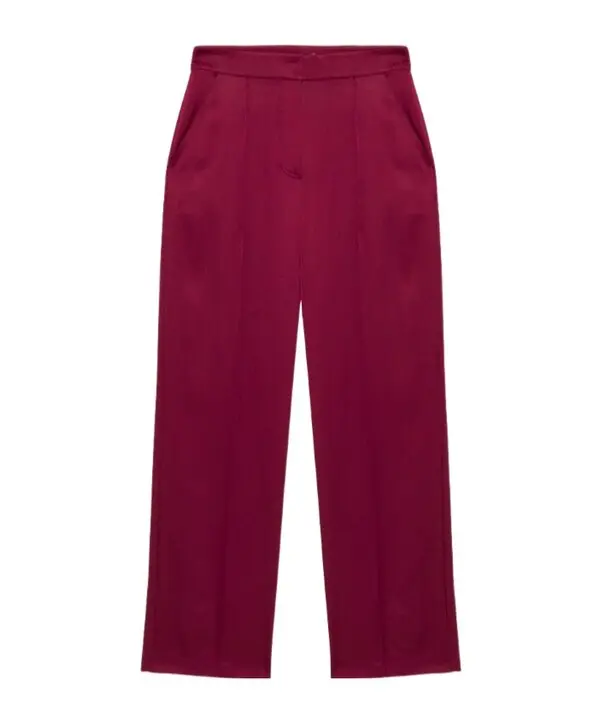 Simkhai Kyra Satin Wide Leg Pants - Cranberry