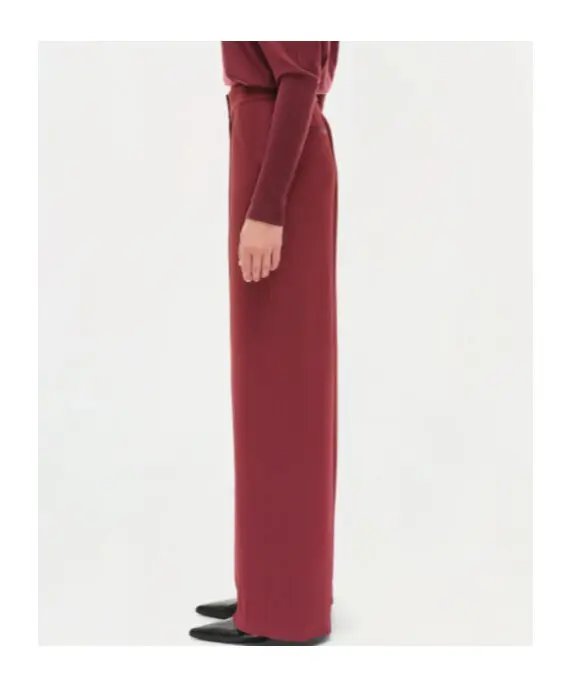Simkhai Kyra Satin Wide Leg Pants - Cranberry
