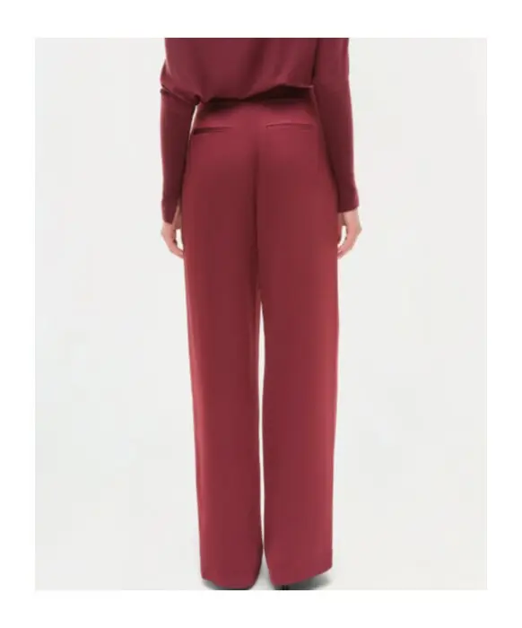 Simkhai Kyra Satin Wide Leg Pants - Cranberry