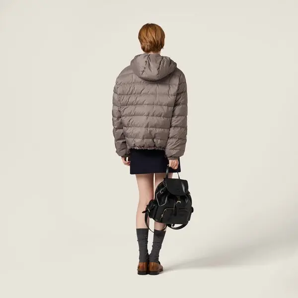 Miu Miu Quilted Down Jacket With Hood