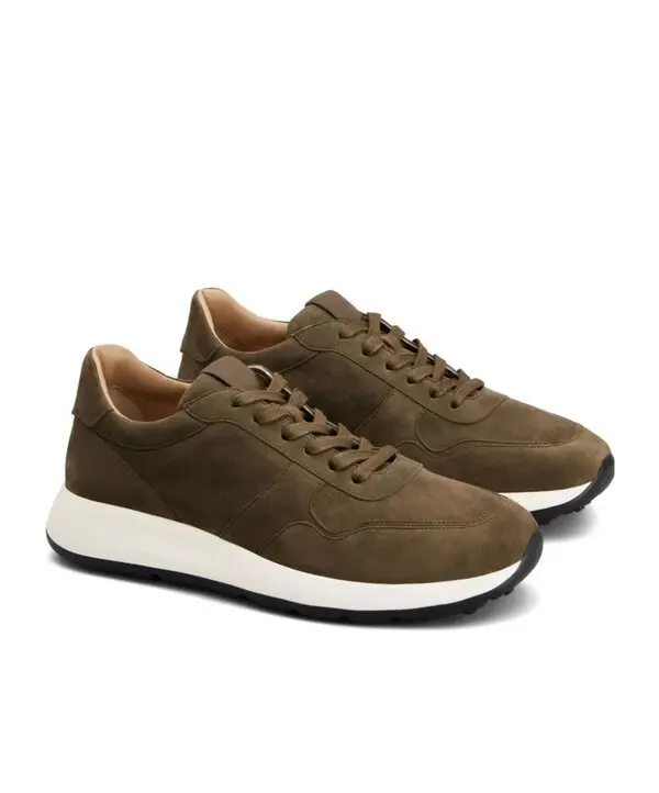 TOD'S Suede Round Toe Lace-up Sneakers - Green