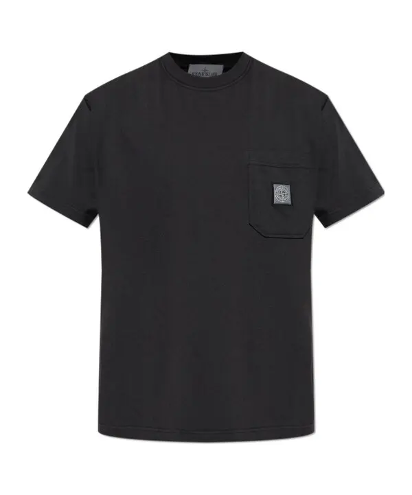 Stone Island Logo Patch Pocket T-shirt - Black