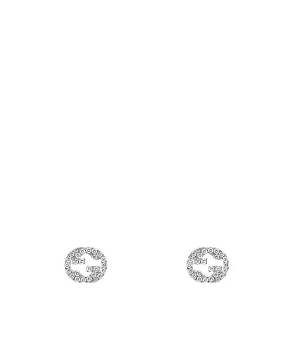 Gucci Logo Stud Earrings - Gray