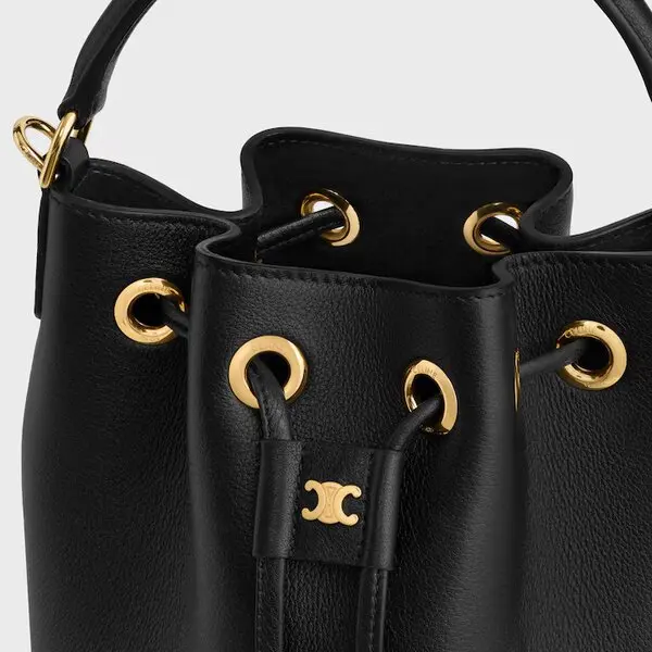Celine Teen Clara Bag In Supple Grained Calfskin - Black