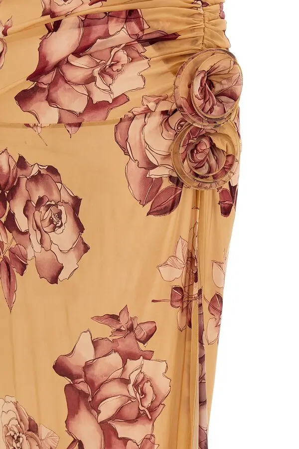 Magda Butrym Strapless Floral Embellished Midi Dress