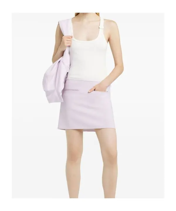 COURREGES Courrèges 90's Logo Patch Ribbed Tank Top - White