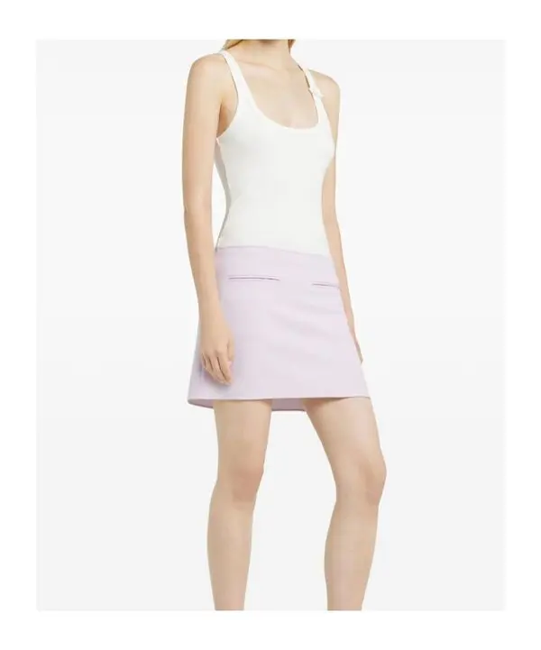 COURREGES Courrèges 90's Logo Patch Ribbed Tank Top - White