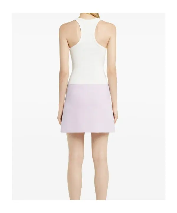 COURREGES Courrèges 90's Logo Patch Ribbed Tank Top - White