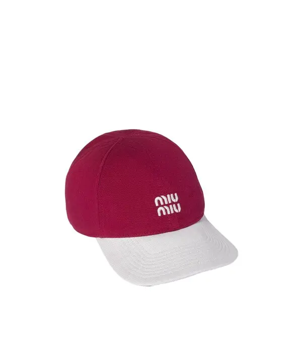 Miu Miu Embroidered Logo Two-toned Baseball Cap - Red