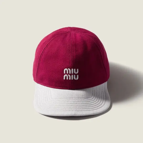 Miu Miu Embroidered Logo Two-toned Baseball Cap - Red