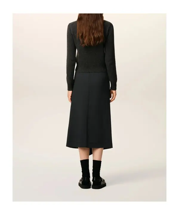 AMI Paris Midi Wrapped Skirt - Anthracite