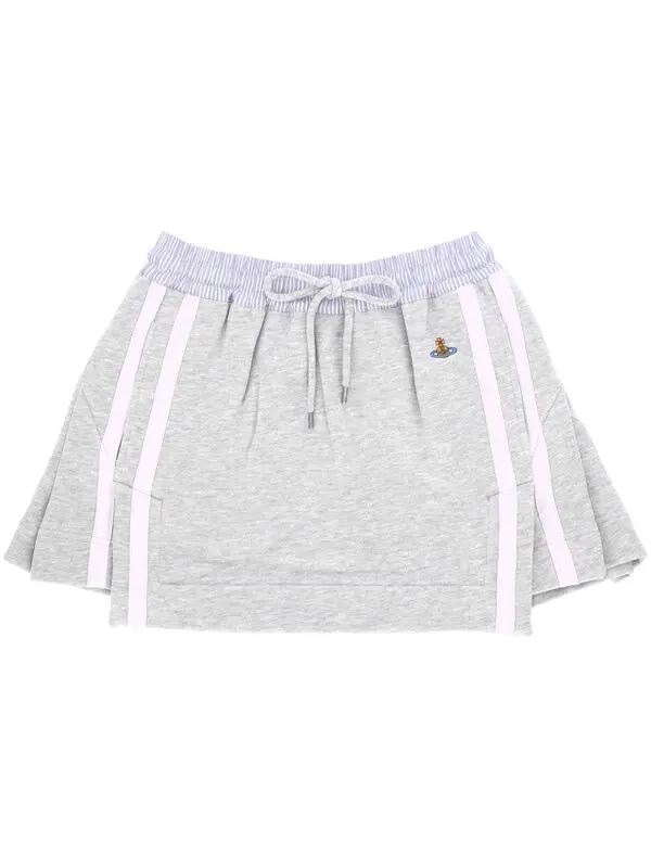VIVIENNE WESTWOOD Stripe-trim Drawstring Mini Skirt - Grey