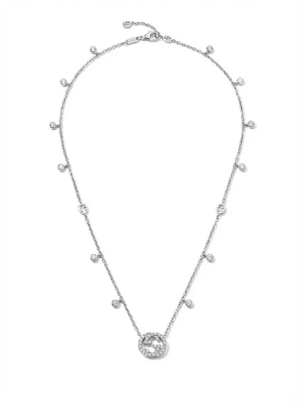 Gucci Interlocking G Diamond Necklace - White