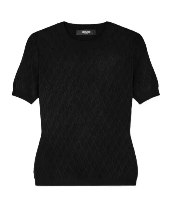 Versace Textured Short-sleeve Top