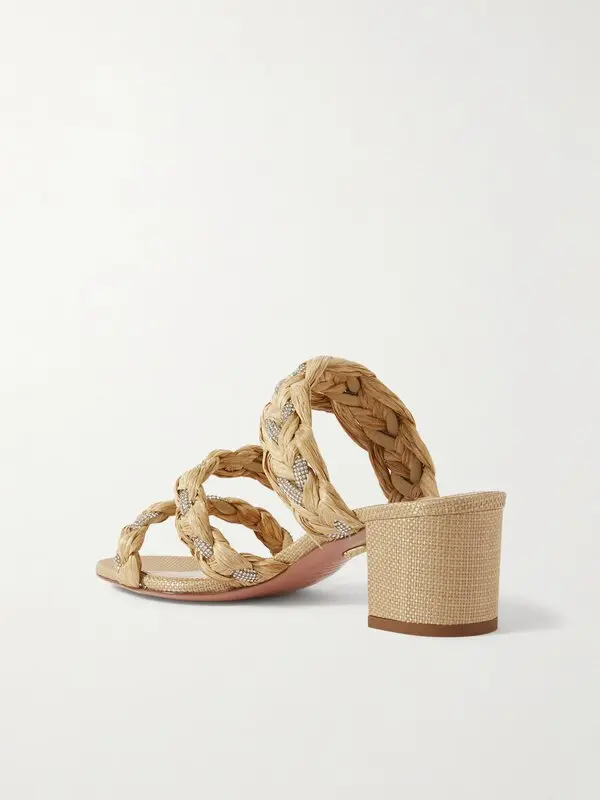AQUAZZURA 50mm Costiera Crystal Mules