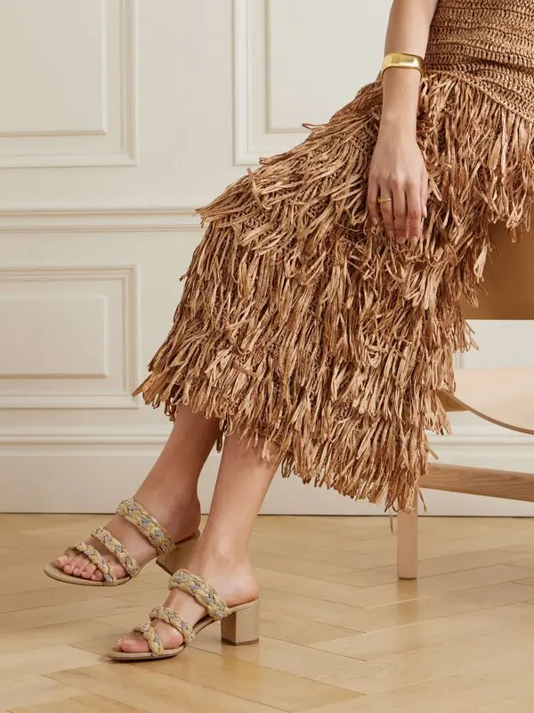 AQUAZZURA 50mm Costiera Crystal Mules