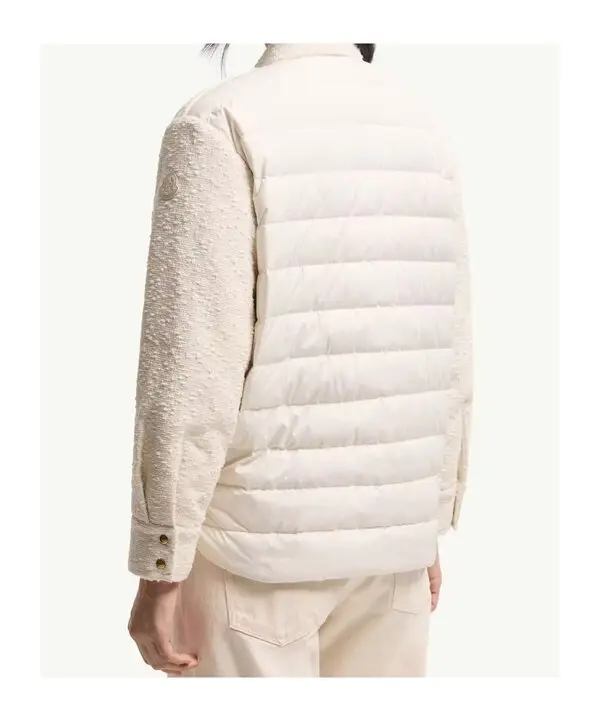 Moncler Zip-up Padded Shirt Jacket With Leather Logo Patch