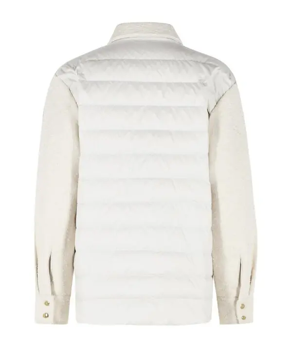 Moncler Zip-up Padded Shirt Jacket With Leather Logo Patch