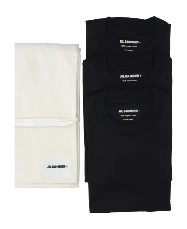 JIL SANDER Pack Of Three Crewneck Cotton T-shirts With Logo Patch