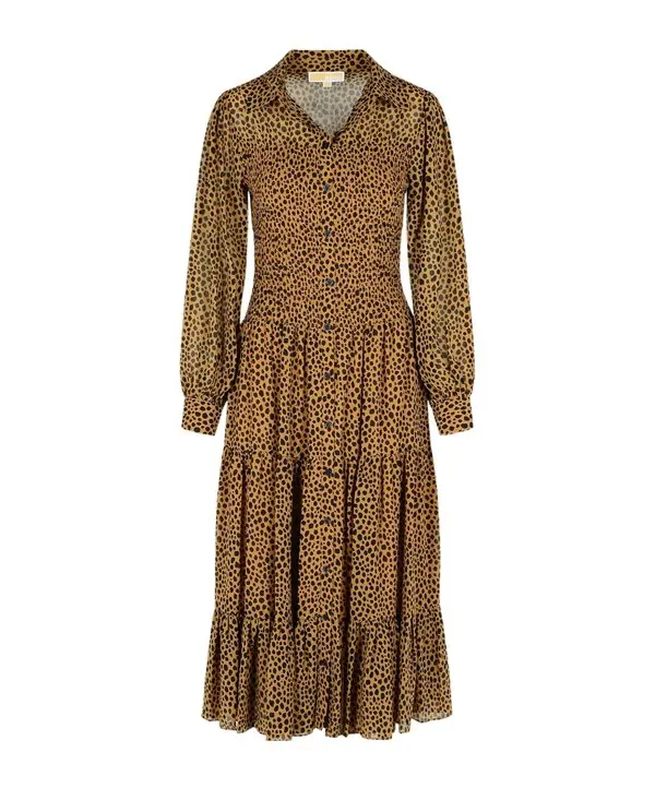 Michael Kors Allover Printed Pleated Shirt Dress
