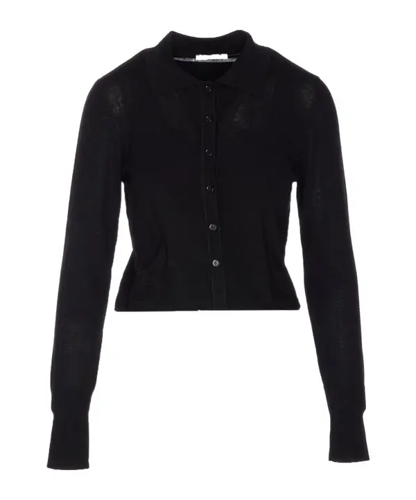 Patrizia Pepe Buttoned Collared Cropped Cardigan