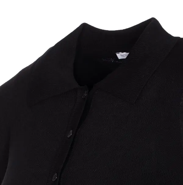 Patrizia Pepe Buttoned Collared Cropped Cardigan