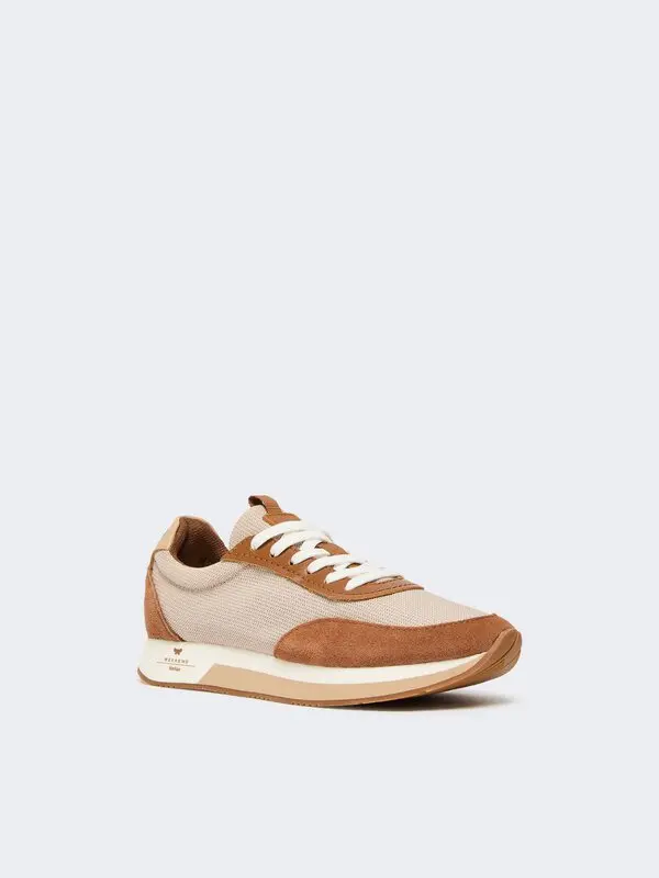 Max Mara Technical Fabric Low-top Sneakers With Embroidered Butterfly Logo