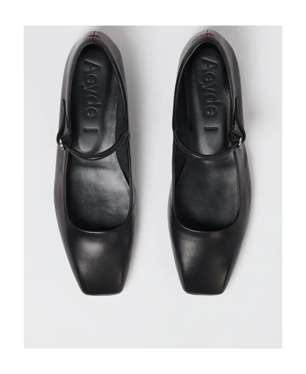 AeydĒ Uma Square-toe Mary Jane Flats - Black