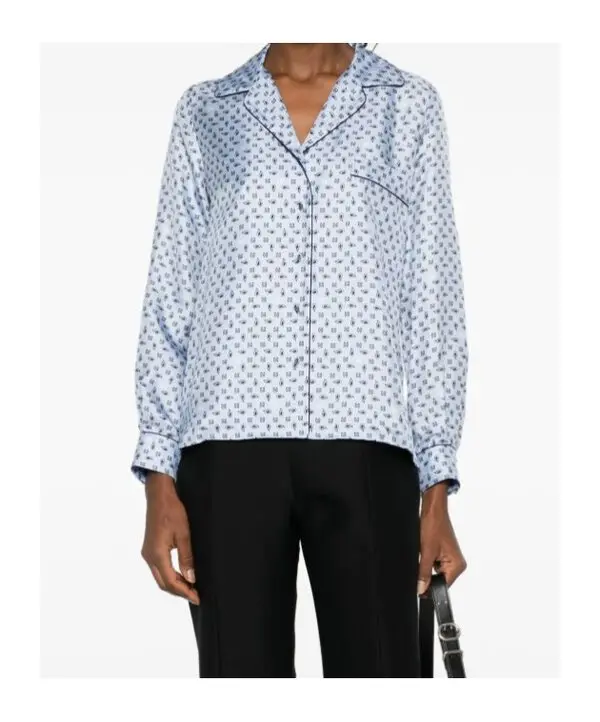 Max Mara Disco Printed Pajama Shirt - Blue