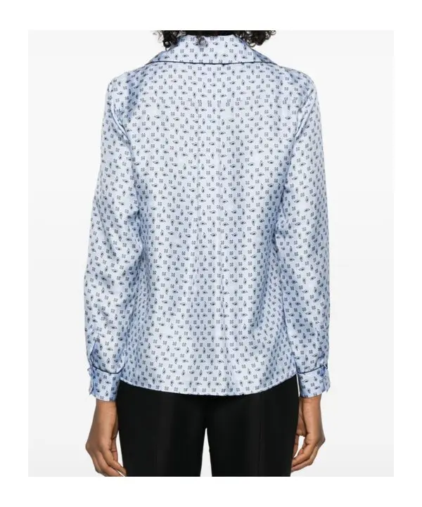 Max Mara Disco Printed Pajama Shirt - Blue