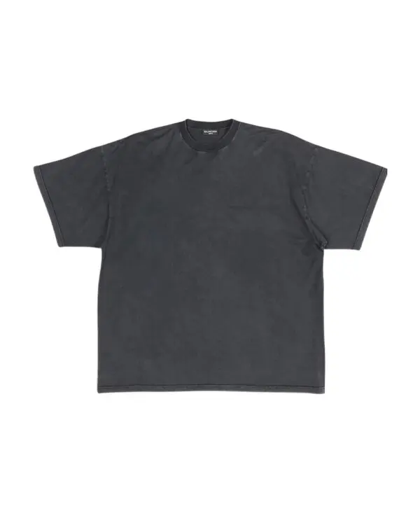 Balenciaga T-shirt Strike 1917 Oversize Da Donna In Nero - Washed Black