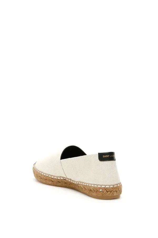 Saint Laurent Logo Embroidered Espadrilles - Black