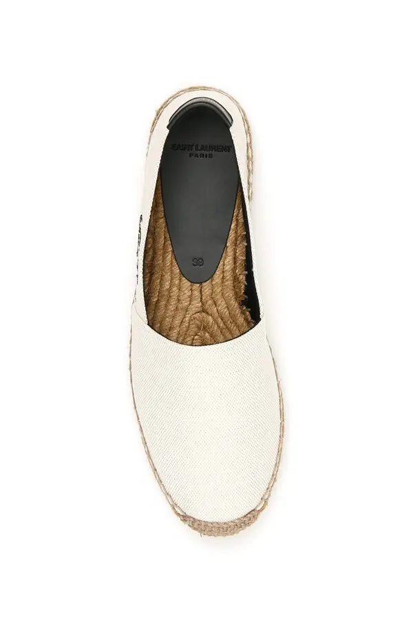 Saint Laurent Logo Embroidered Espadrilles - Black