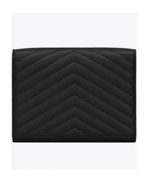 Saint Laurent Cassandre Matelassé Flap Pouch - Black