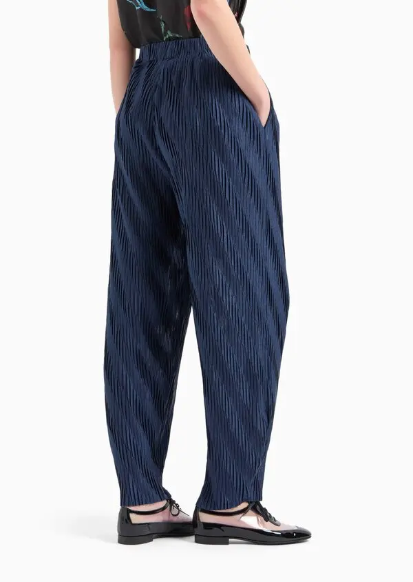 Giorgio Armani Pleated Jersey Trousers - Indigo