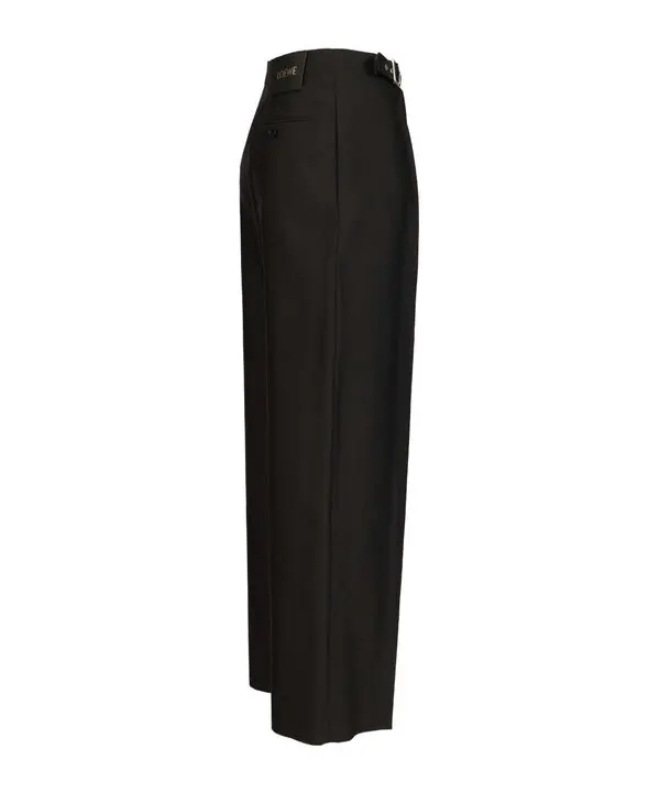 Loewe Belted Wool And Silk Trousers