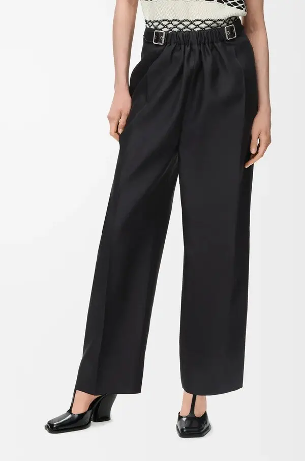 Loewe Belted Wool And Silk Trousers