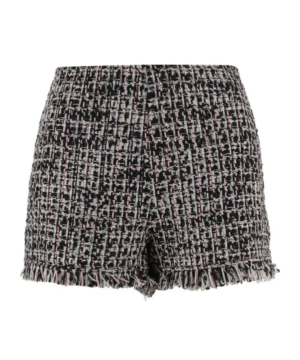SELF-PORTRAIT Fringed Boucle Shorts