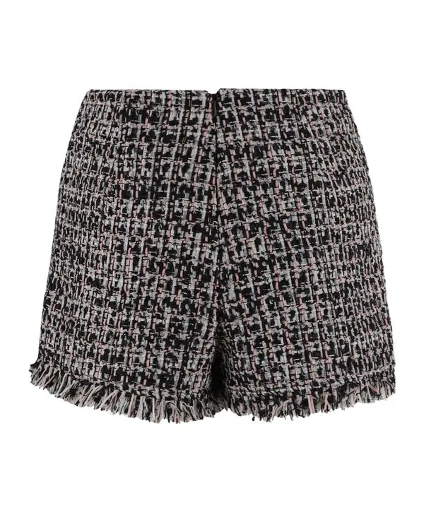 SELF-PORTRAIT Fringed Boucle Shorts