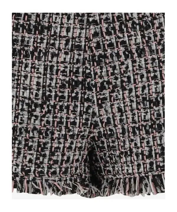 SELF-PORTRAIT Fringed Boucle Shorts