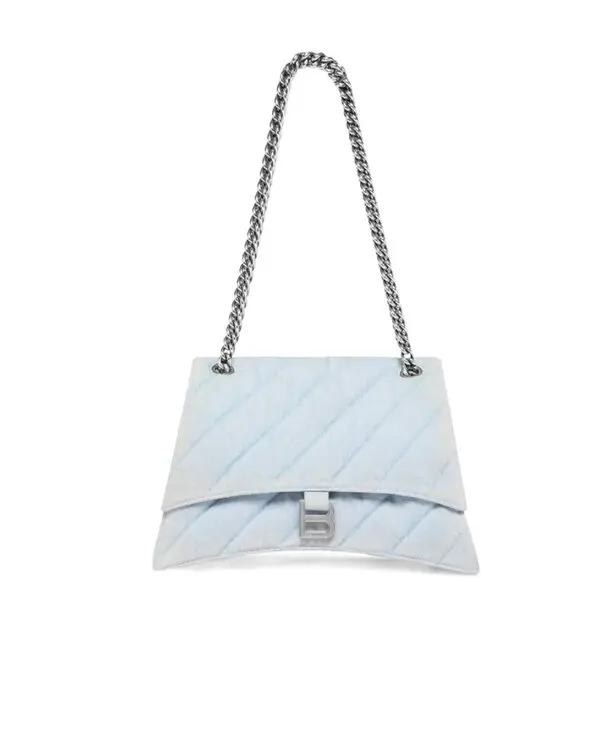 Balenciaga Crush Quilted Medium Shoulder Bag - Blue